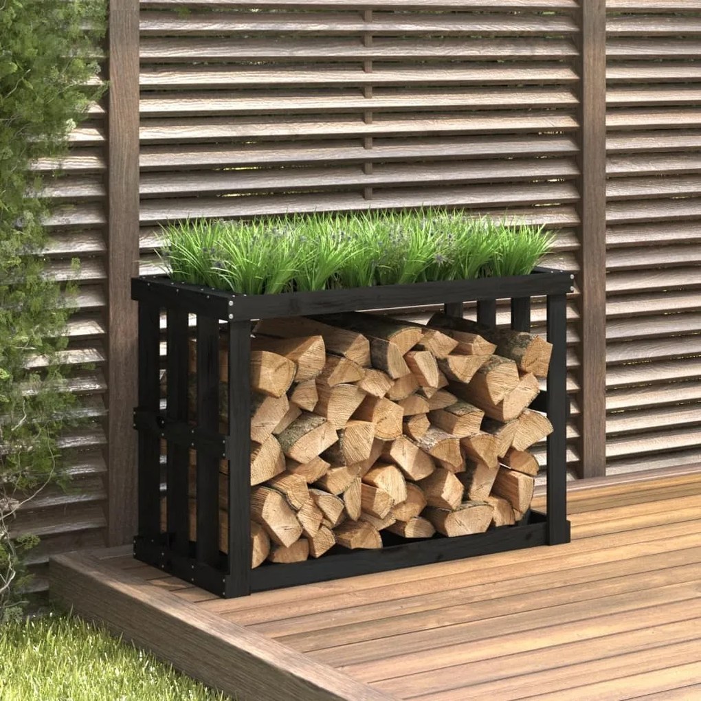 vidaXL Venkovní stojan na dřevo 108x52x74 cm masivní borovice [822631] Barva: Bílá