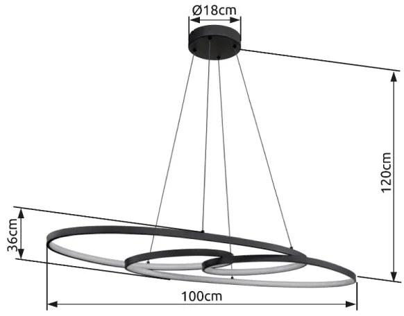 Globo 67177-40 - LED Lustr na lanku SPIRA LED/39W/230V 2700/4000/6500K