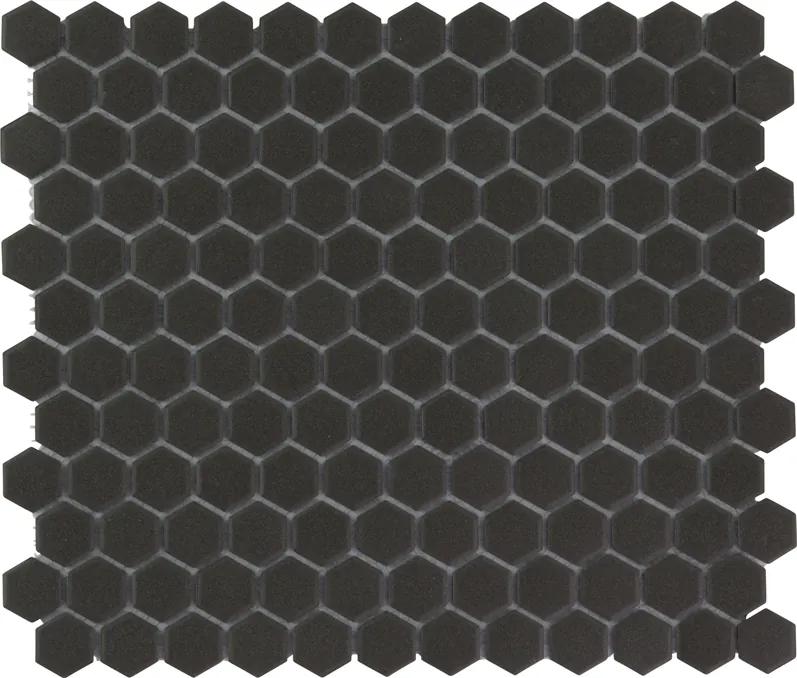 The Mosaic Factory Keramická mozaika černá Mozaika HEX 2 Black 2,3x2,6 (26x30) cm - LOH2017