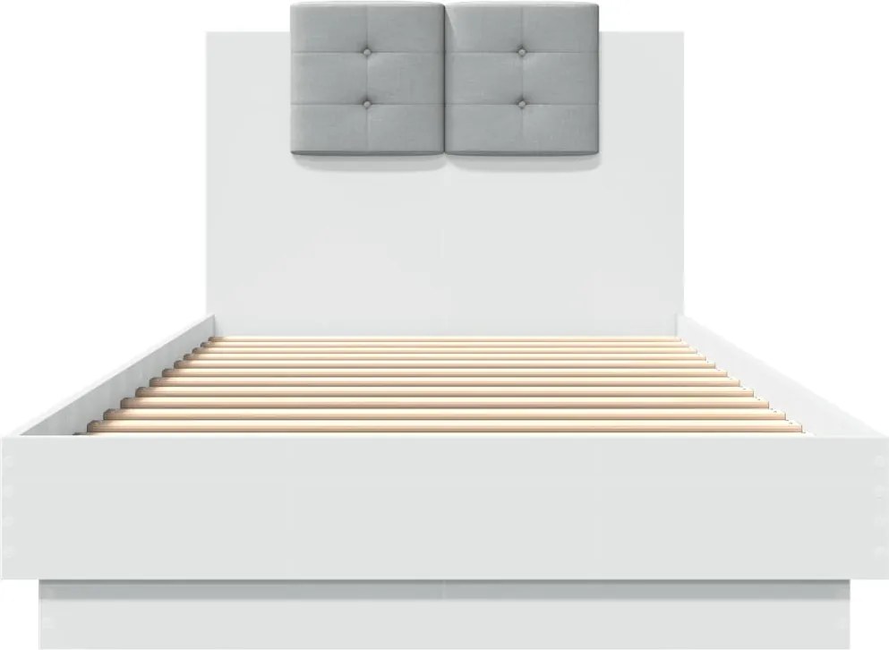 Rám postele s čelem bílý 100 x 200 cm kompozitní dřevo 3209933