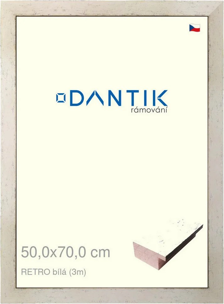 DANTIK rámeček 50x70 | RETRO bílá (Plexi Čiré)