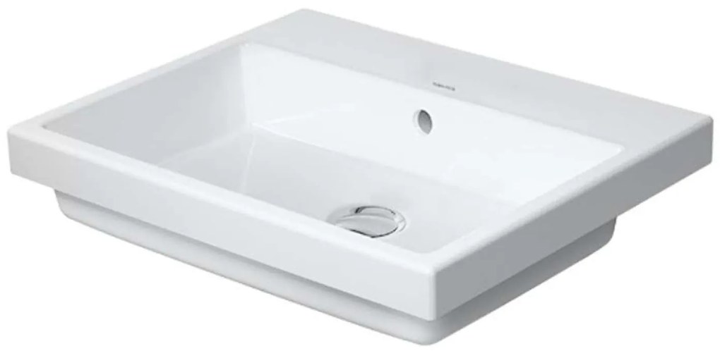 Duravit Vero Air - Umyvadlo vestavné 55x46 cm, s přepadem, bez otvoru pro baterii, bílá 0383550060
