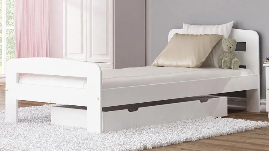 Dřevěná postel Klaudia 90x200 + rošt ZDARMA (Barva dřeva: Ořech)