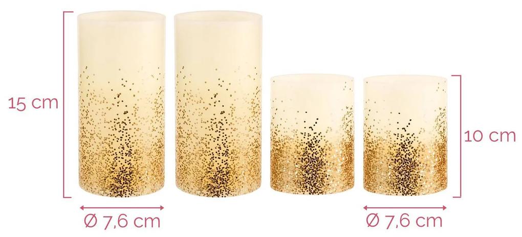 Pauleen Golden Glitter Candle LED svíčka sada 4 ks