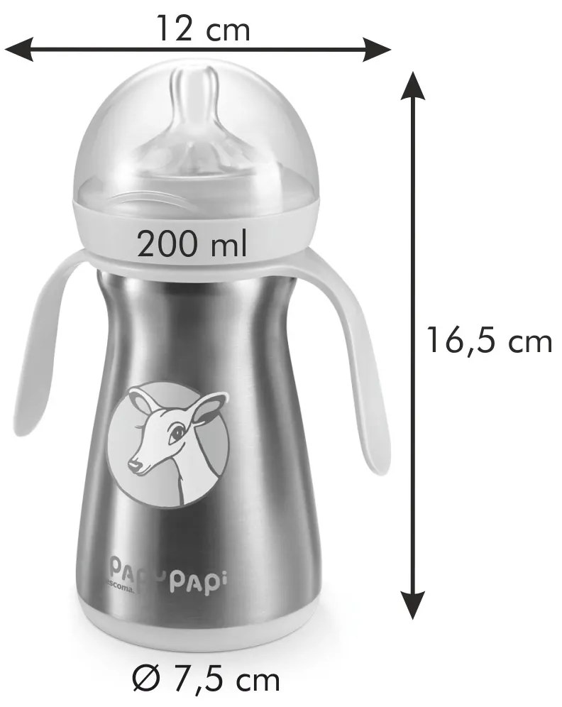 Termo láhev PAPU PAPI 200 ml, růžová