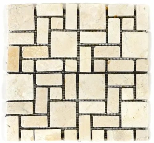 Mramorová mozaika DIVERO, krémová obklady, 11 ks, 1m²