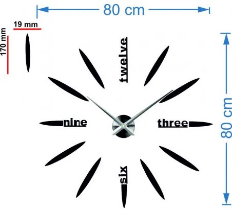Zrcadlové 3D hodiny na zeď nalepovací | SENTOP 12SZ012