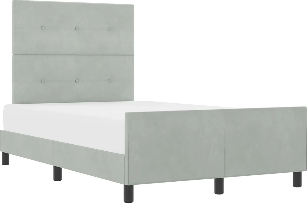 Postel s boxspringem s čelo Světle šedá 120 x 200 cm samet 3344933