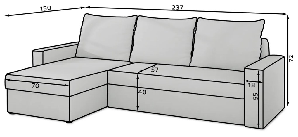 Eltap Rohová sedací souprava Livio Materiál a barva potahu: Alova 07, Alova 66 - béžová, Orientace: univerzální