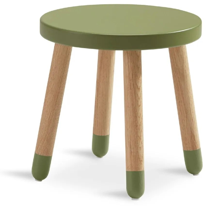 Zelená dětská stolička Flexa Dots, ø 30 cm