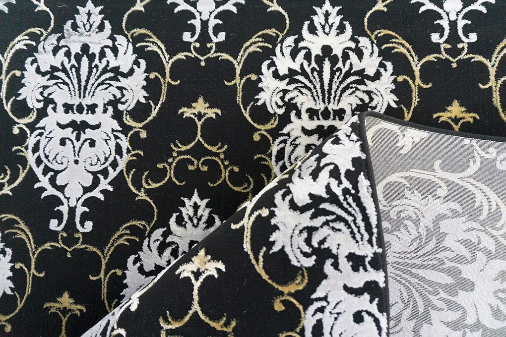 BE Koberec Elite 23282 BLACK GOLD - černý obdélníkový Rozměr: 60x100 cm