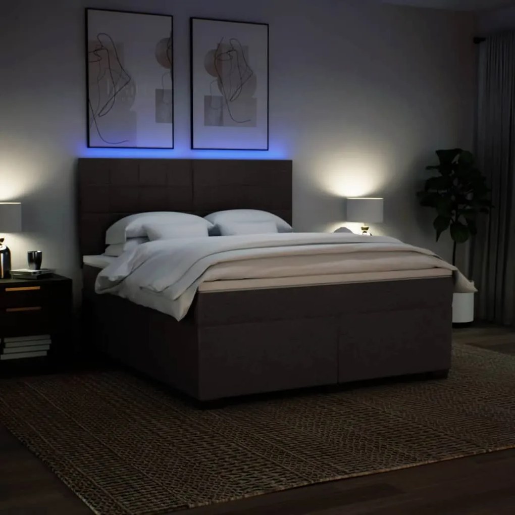 Box spring postel s matrací tmavě hnědá 180x200 cm textil 3292870