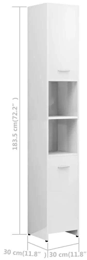 3dílná koupelnová sestava bílá vysoký lesk kompozitní dřevo,  3056922