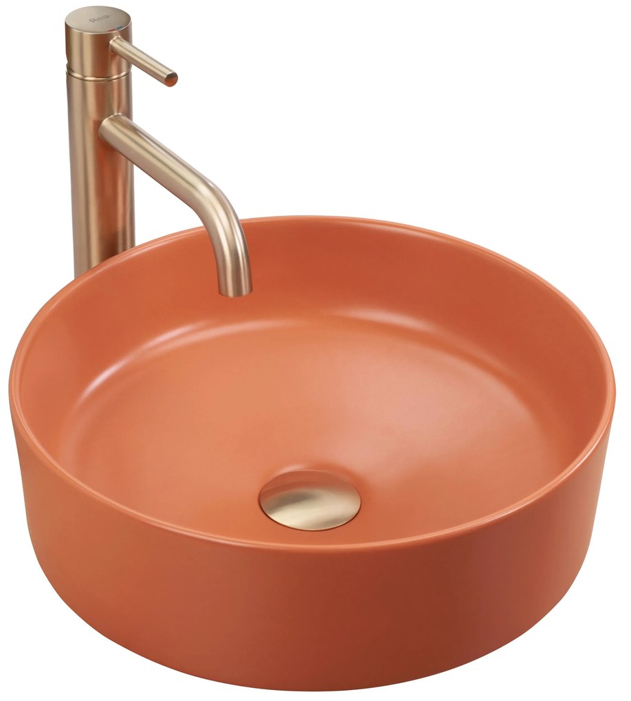 Rea Sami, umyvadlo na desku 370x370x135 mm, oranžová, REA-U4566