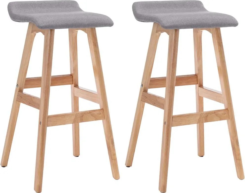 Barové židle 2 ks světle šedé textil 249578