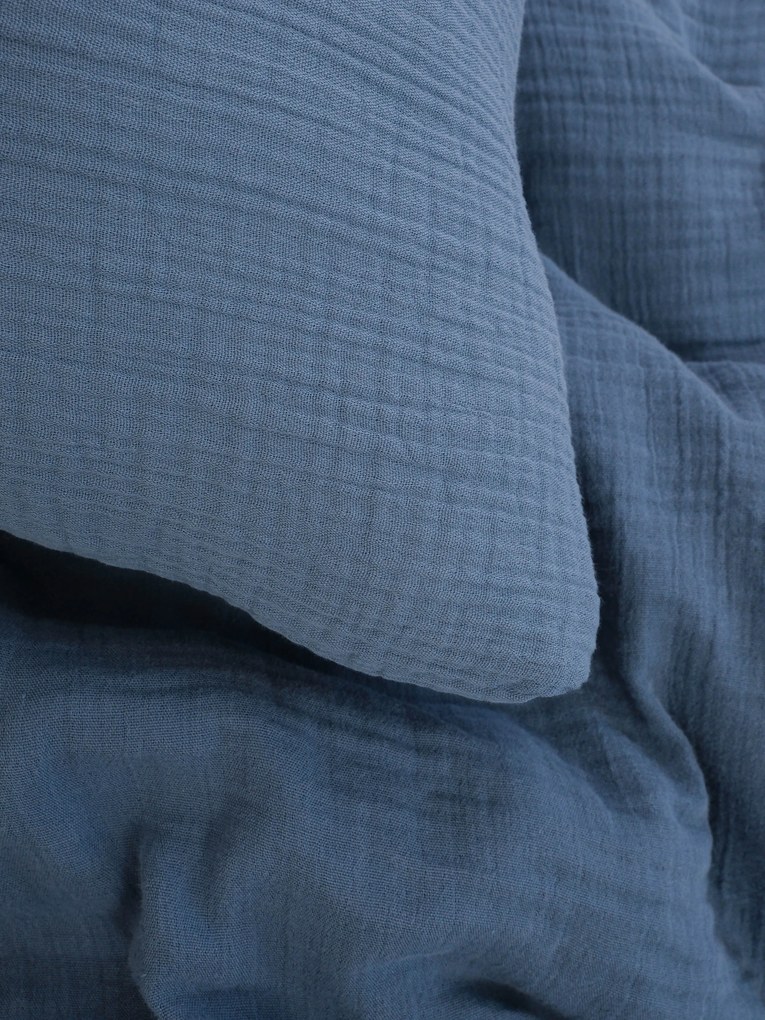 MK Lůžkoviny Mušelínové povlečení - Alexia námořnická modrá 140 × 200 cm, 70 x 90 cm