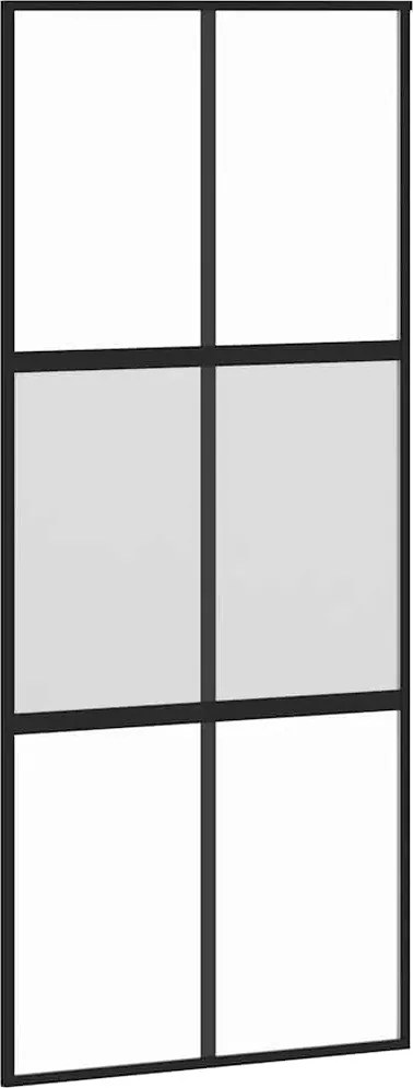 Posuvné dveře s kováním 90x205 cm tvrzeného sklo a hliník 3332975