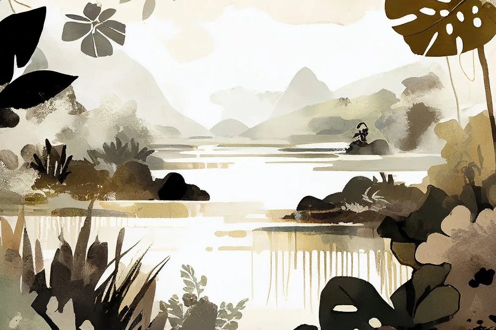Obraz jezero v džungli Varianta: 120x80