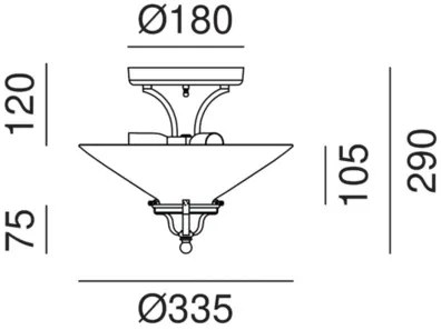 Il Fanale Rustikální stropní svítidlo COUNTRY ø 335 mm