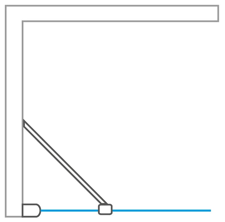 Roth Čtvercový nebo obdélníkový sprchový kout TCO1+TB Varianta: šířka dveří: 80 cm, šířka pevné stěny: 75 cm, orientace: Uni - (TCO1/800_TB/750_br_tr), Barva profilů a typ výplně: profily: brillant, výplň: transparent