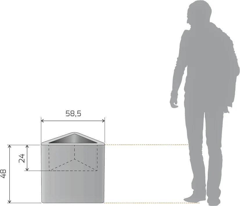 Svítící květináč TRITON PL-TR48-LIGHT Použití: Venkovní