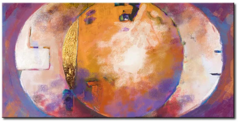 Obraz Fialová fantazie (1-dílný) - abstrakce s jasným motivem planet
