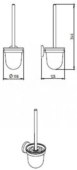 Novaservis WC štětka, chrom 6133,0