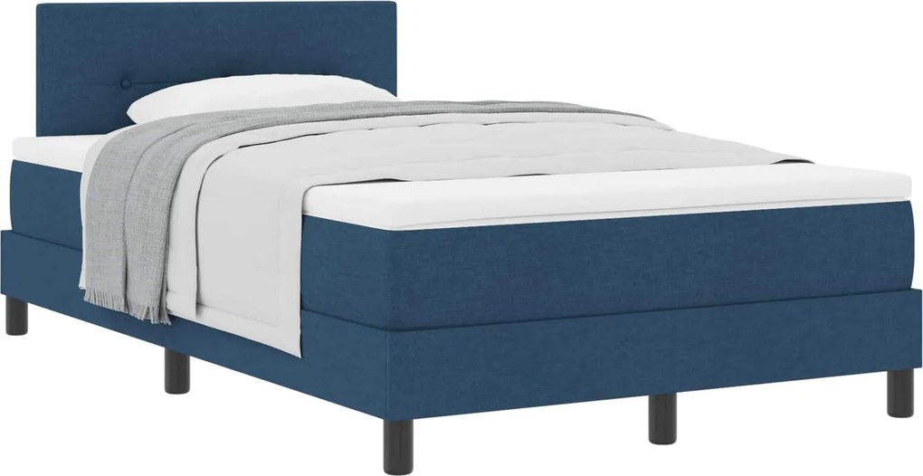 Postel s boxspringem s čelo Modrá 120 x 190 cm textil 3338677