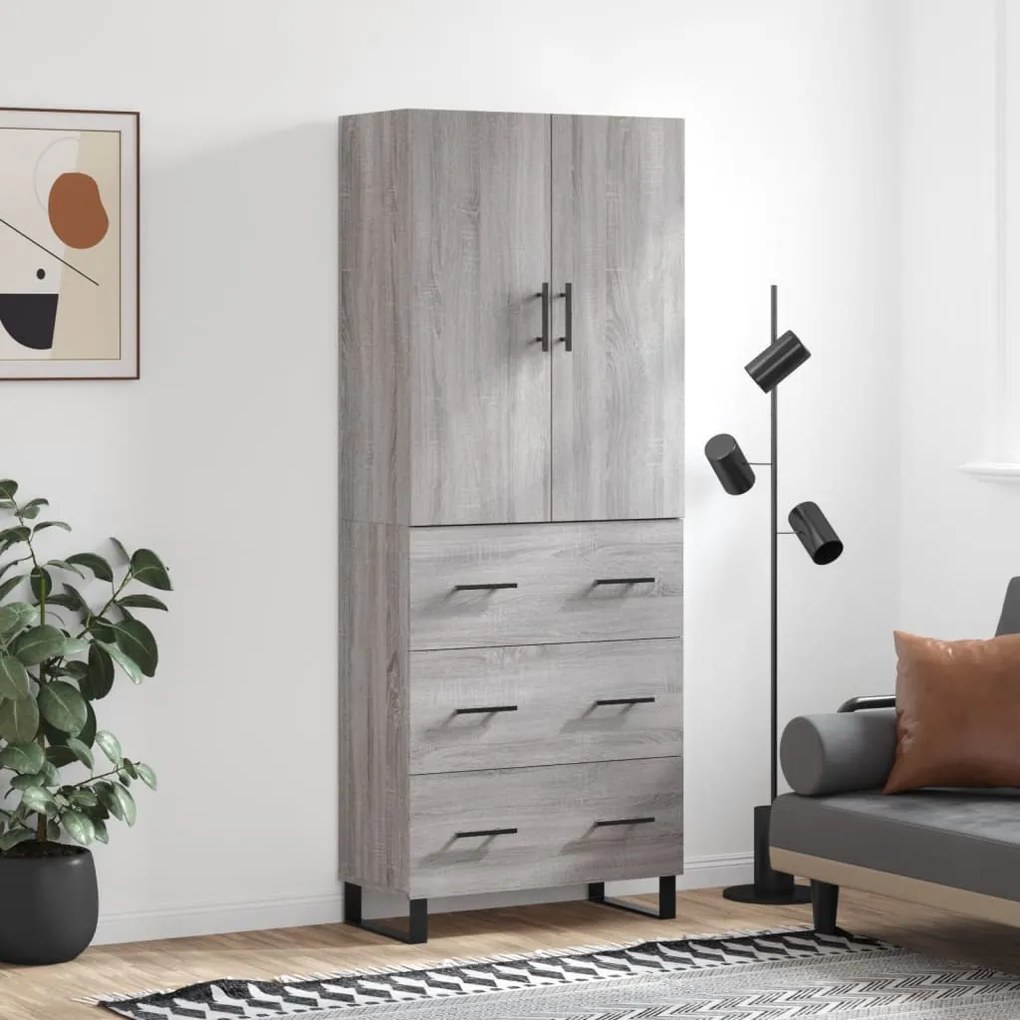 vidaXL Skříň highboard 69,5 x 34 x 180 cm kompozitní dřevo [3195867] Barva: kouřový dub