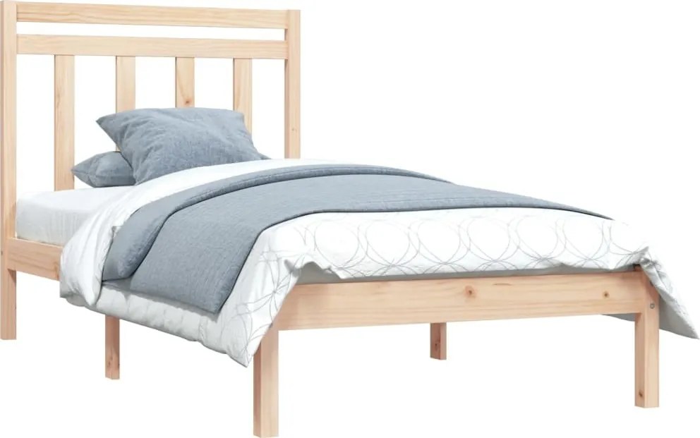 vidaXL Rám postele masivní dřevo 90 x 190 cm Single [3105217] Barva: Černá