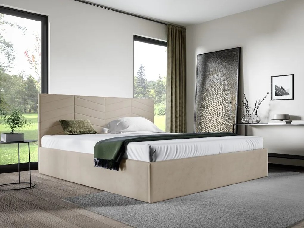 Eka Čalouněná postel ANNA 90x200 cm Barva látky Trinity: Světle modrá (Trinity 2322), Úložný prostor: Bez úložného prostoru