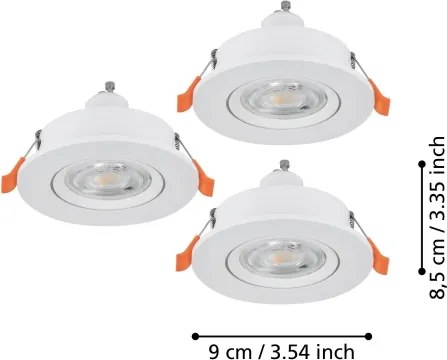 Eglo 902242 - SADA 3x LED Podh. bodové svítidlo BARRANCO 1xGU10/4,5W/230V bílá