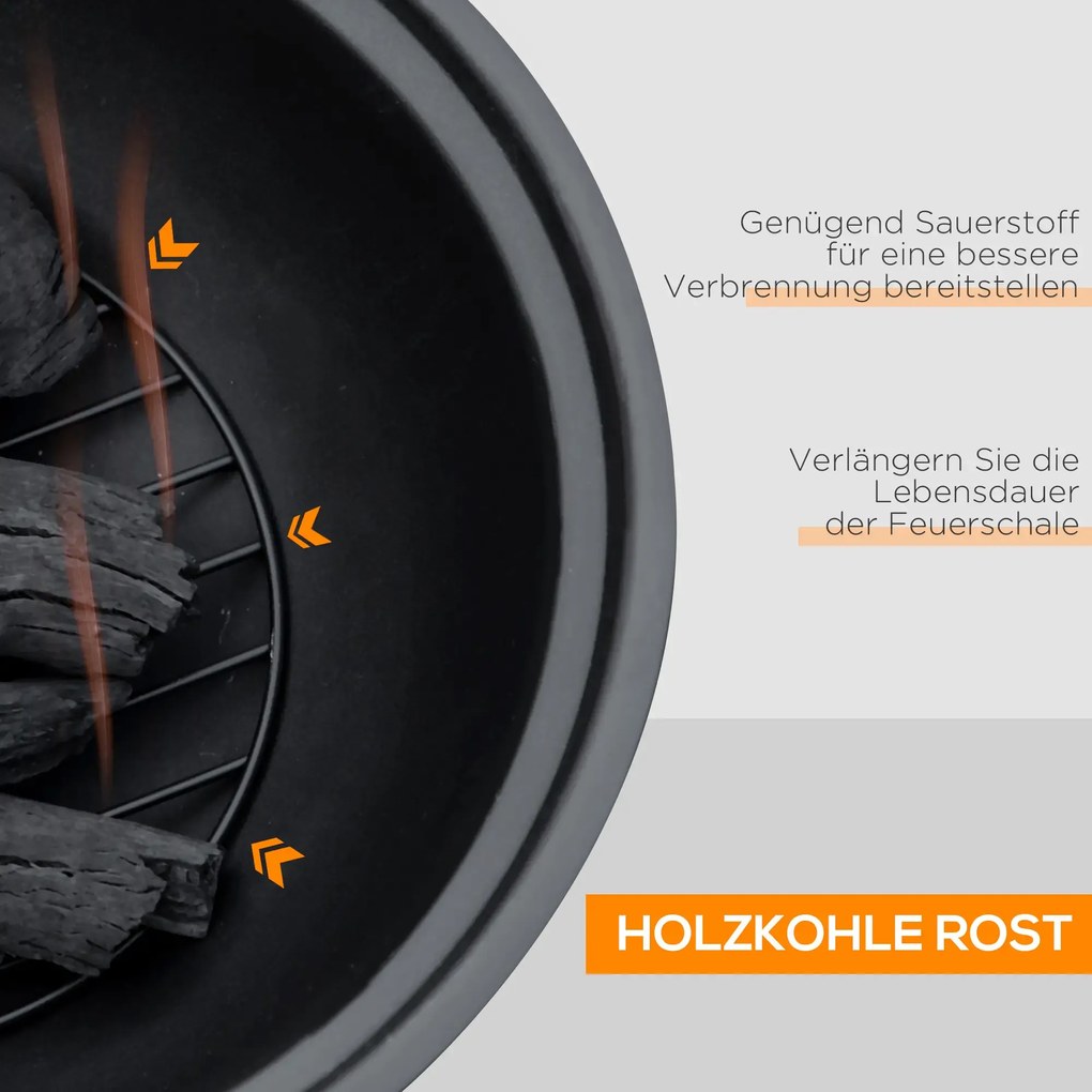 Přenosné ohniště s jiskrovou clonou průměr 45 cm, dekor dřeva 842-310V00BN