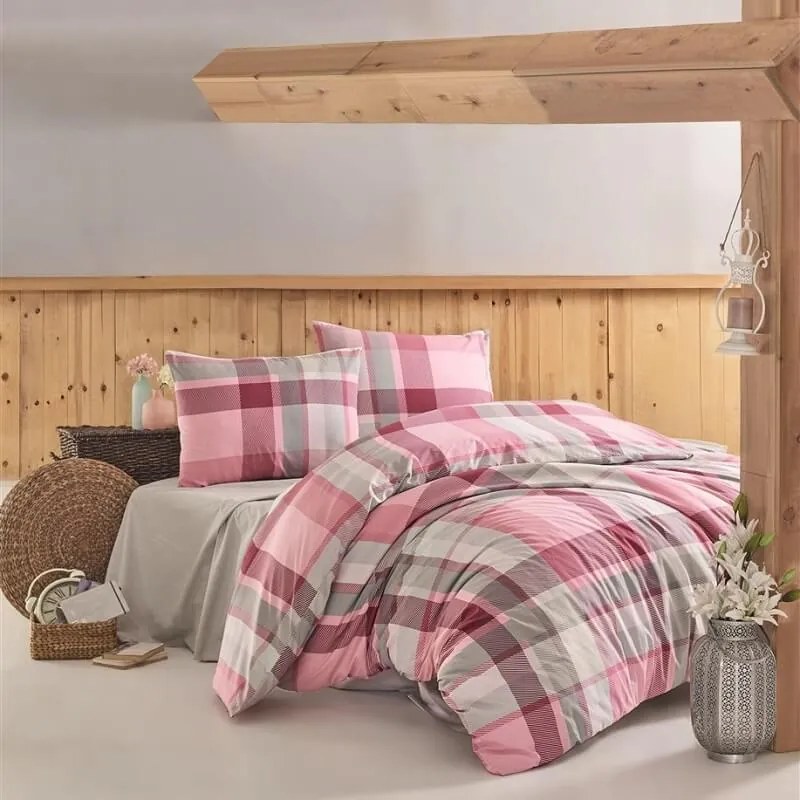 Brotex povlečení bavlna Carla pink zipový uzávěr 140x220 70x90