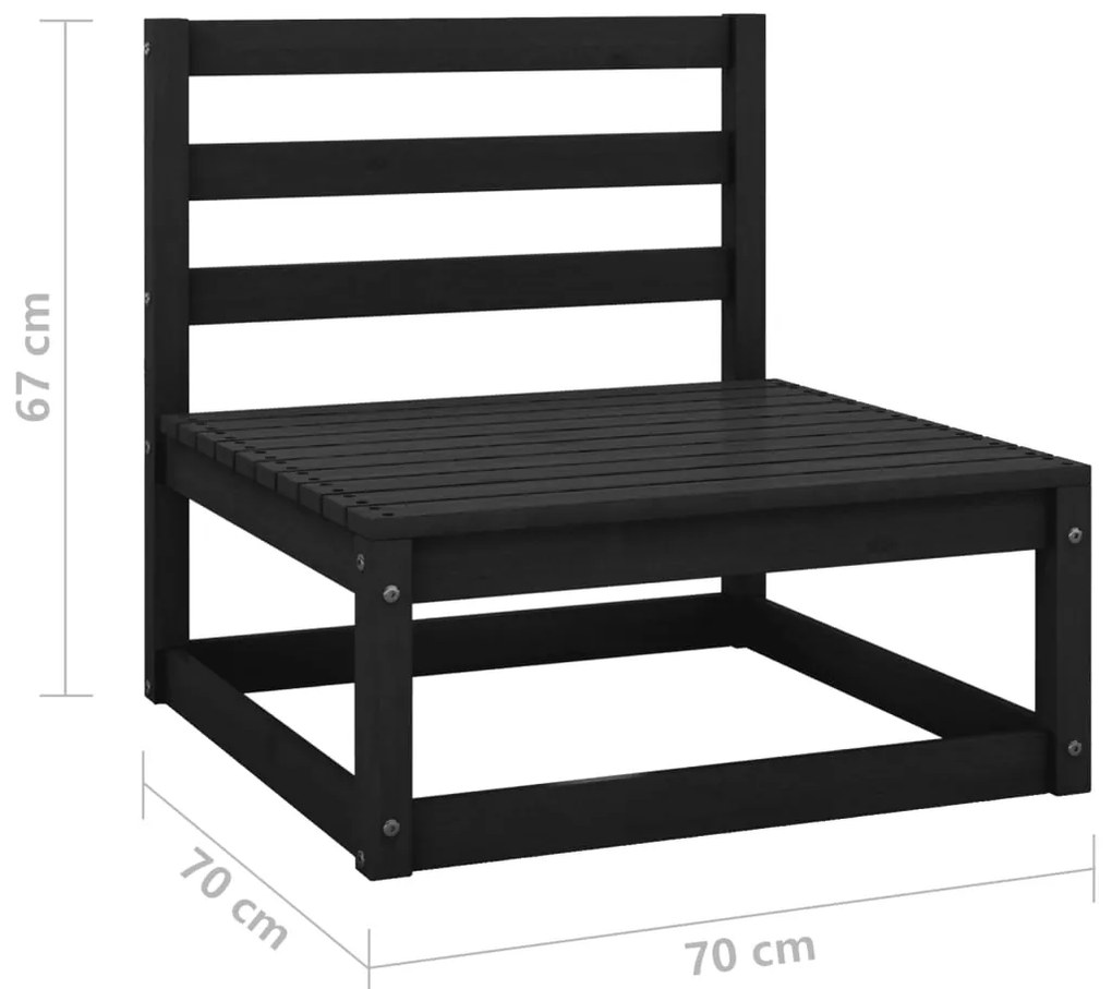 vidaXL Marketos 3dílná zahradní sedací souprava černá masivní borovice