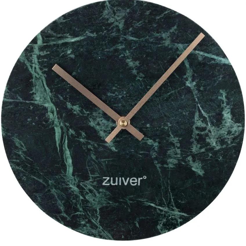 DNYMARIANNE -25% Zelené nástěnné mramorové hodiny ZUIVER MARBLE TIME O 25 cm