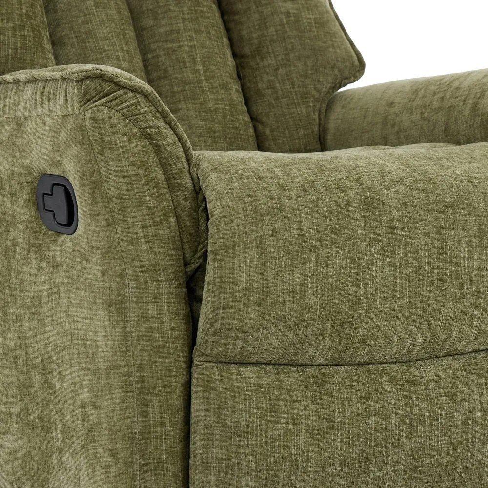 Polohovací TV křeslo SAMAL s houpáním a otočným mechanismem — látka, zelená