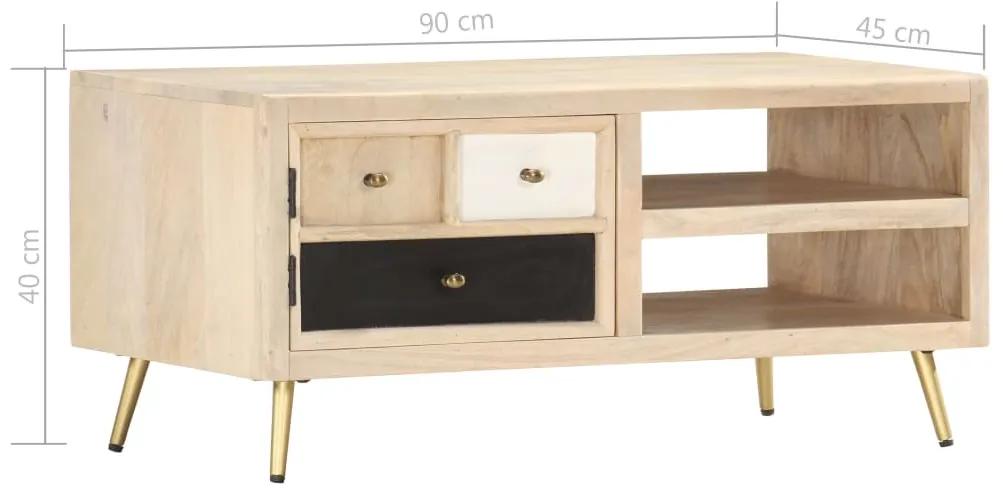 Konferenční stolek 90 x 45 x 40 cm masivní mangovníkové dřevo - Default Title