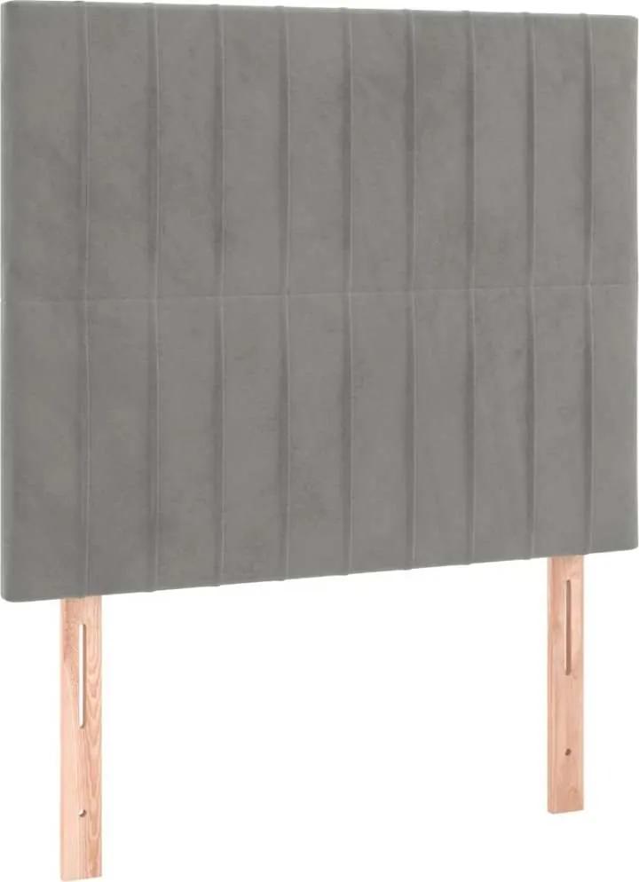 vidaXL Box spring postel s matrací a LED 80x200 cm samet [3136209] Barva: Růžová