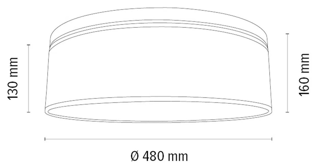 Stropní světlo Canvas Ø 48cm dub/krémová-stříbrná