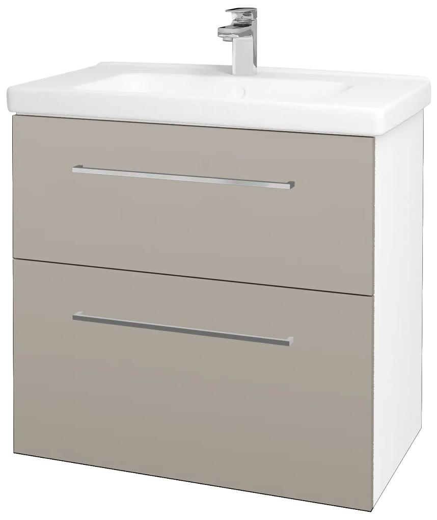 Dřevojas Koupelnová skříň BIG INN SZZ2 80 Varianta: N01 Bílá lesk / Úchytka T01 / D01 Beton