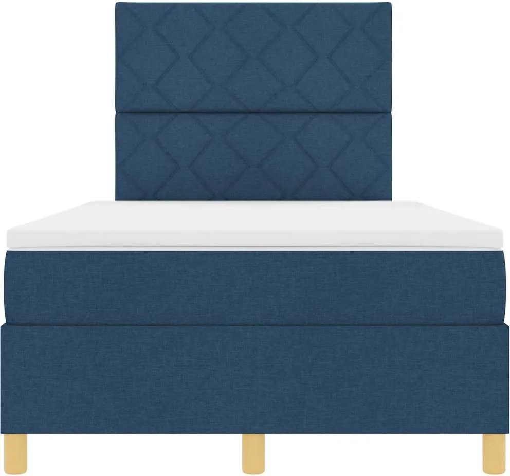 Postel s boxspringem s čelo Modrá 120 x 190 cm textil 3339685