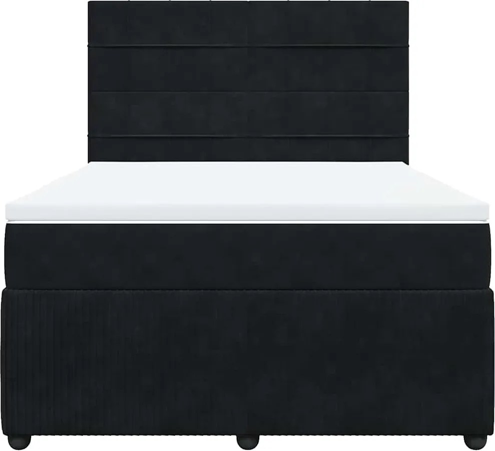 Box spring postel s matrací černá 140x200 cm samet 3292360