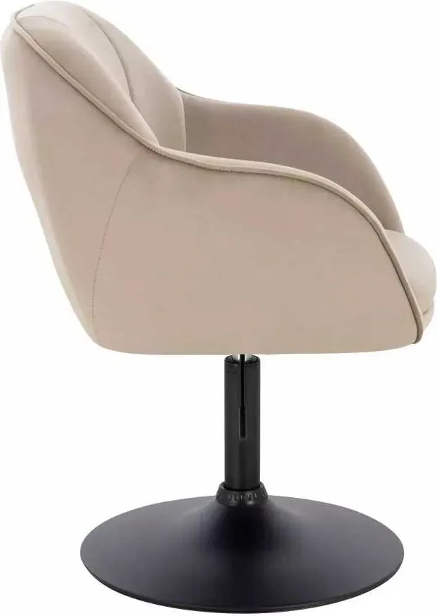 LuxuryForm DESIGN Otočná židle AVOLA VELUR na černém talíři - latte