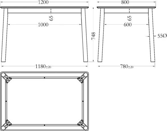 Jídelní stůl v dekoru dubu 80x120 cm Barlow – Actona