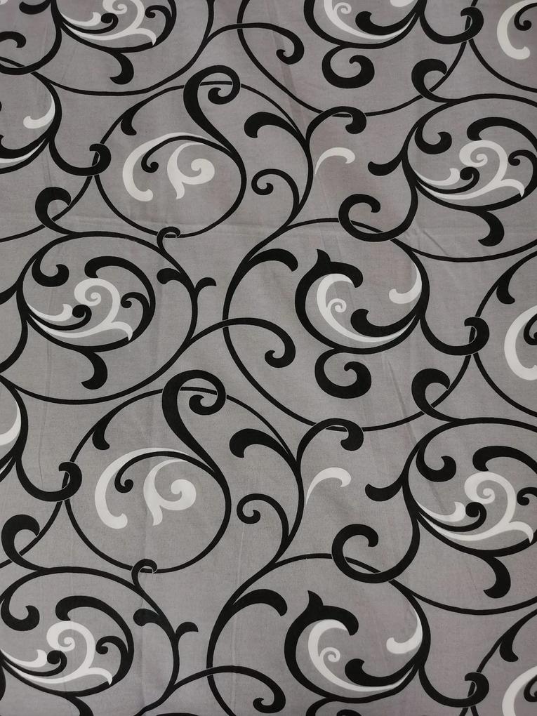 Povlečení bavlnené Ornament šedý TiaHome - 1x Polštář 90x70cm, 1x Přikrývka 140x200cm