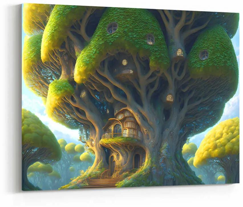 Obraz domečky na obřím stromě