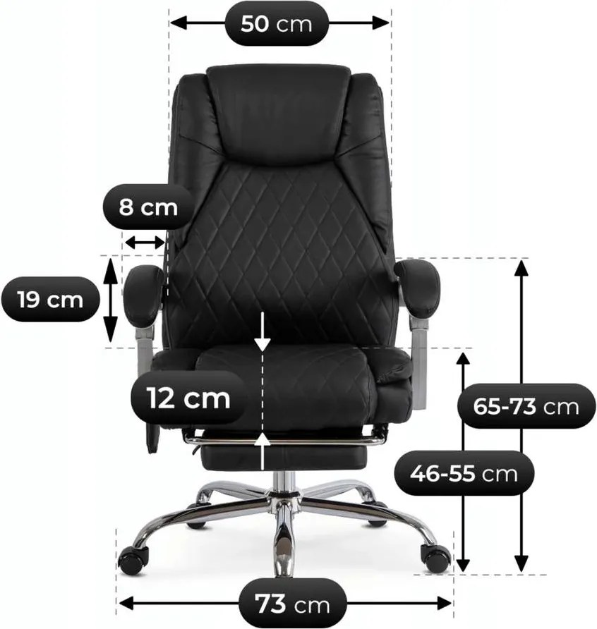 Kancelářské křeslo Lades 2 (masážní), černá