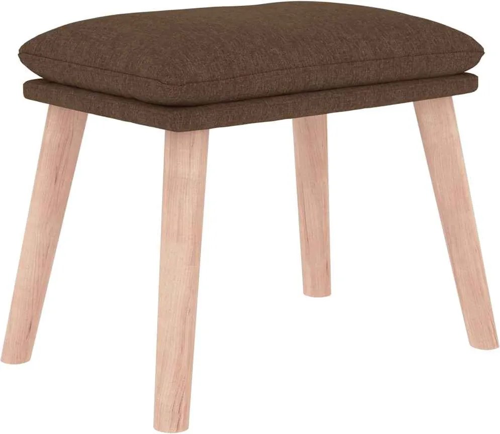 Relaxační křeslo s podnožkou hnědé textil 3097753