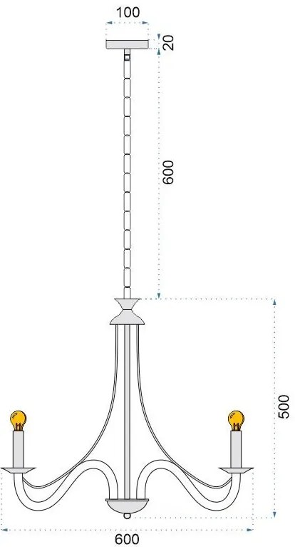 Toolight Elegantní retro zavěsné osvětlení APP210-3CPR